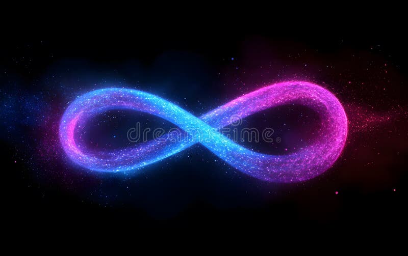 Glowing Infinity Symbol in Neon Colors Infinite Loop and Endless ...