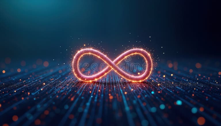 Glowing Infinity Symbol Represents Endless Information Flow in ...