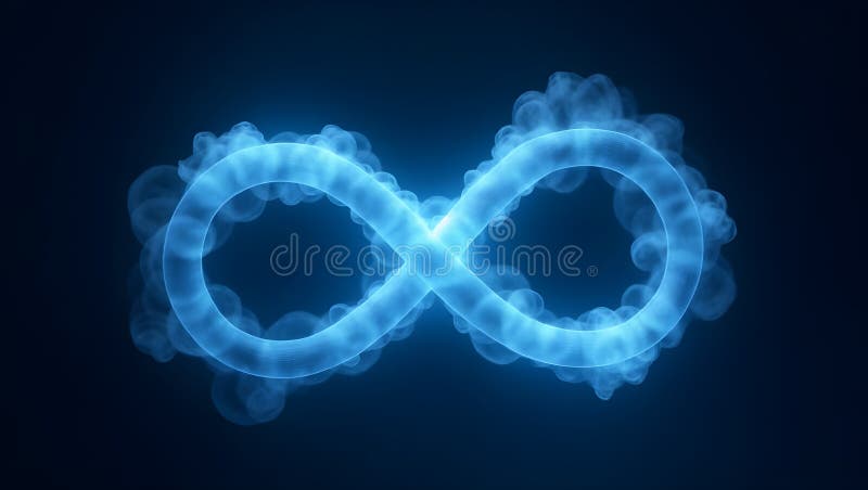 A Glowing Infinity Symbol Surrounded by Soft, Swirling Mist Stock ...