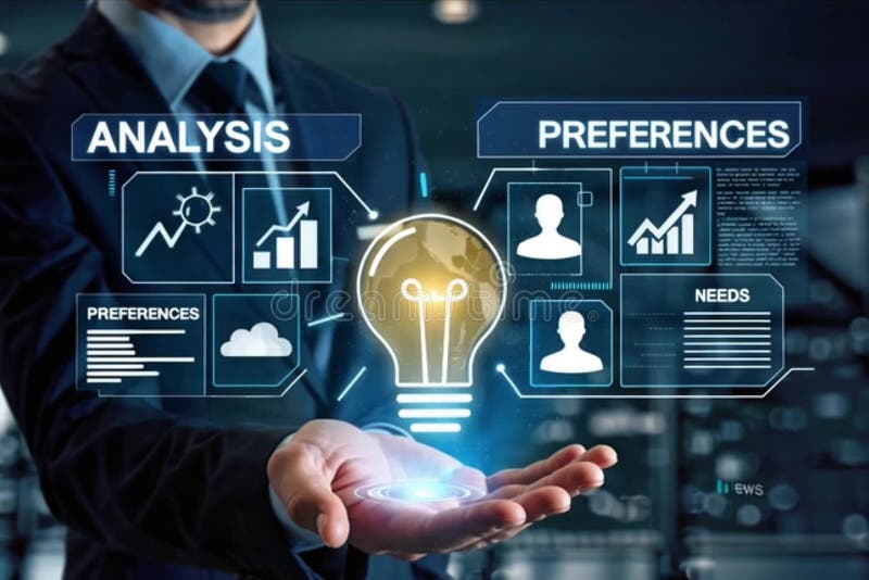 A_glowing_infographic_of_customer_insight_hovering_above_hand_icons ...