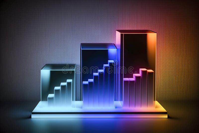 Glowing Insights: a Neon Bar Graph for Modern Data Visualization, Ai ...