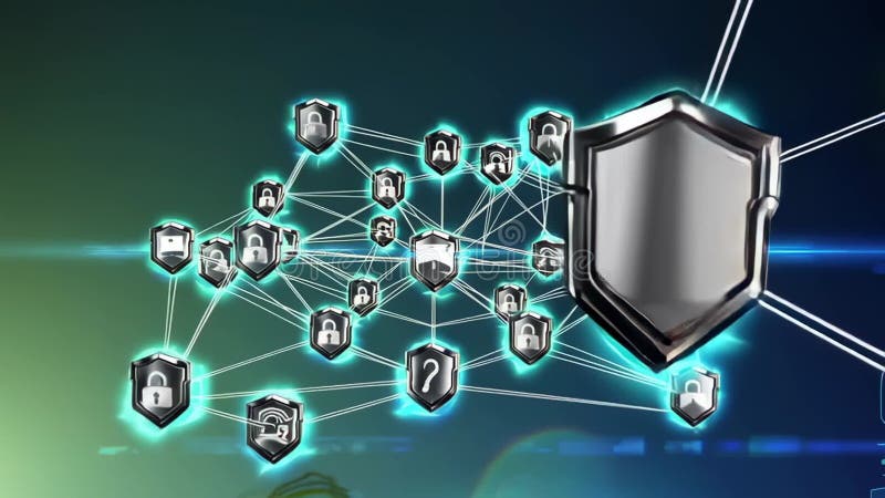 Network Security Animation Showing Growing Digital Protection Stock ...