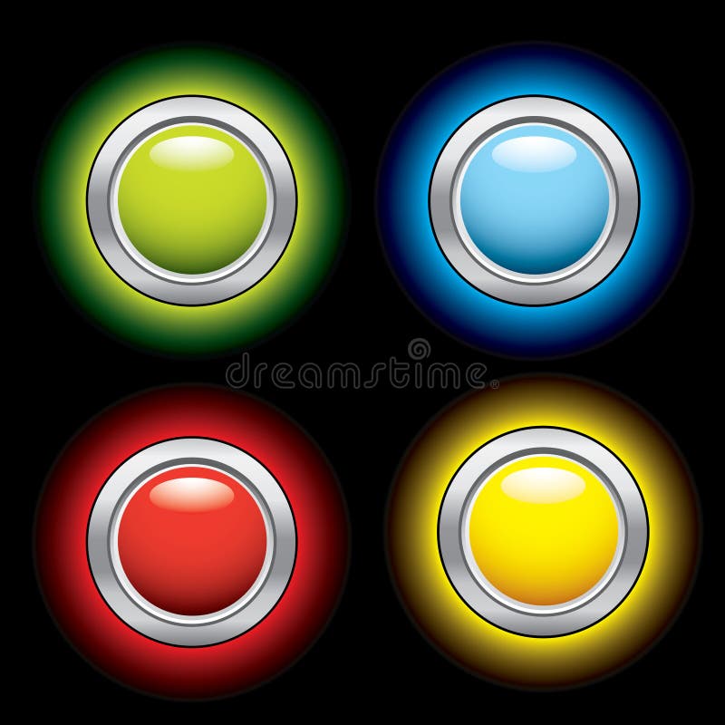 Glowing internet buttons stock vector. Illustration of circular - 8452460