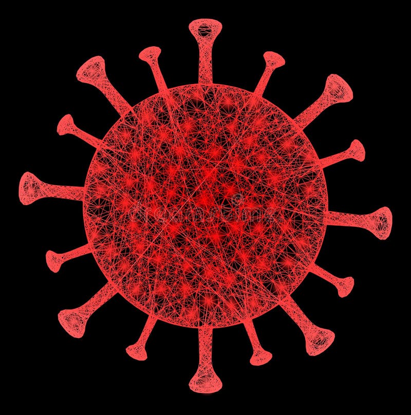 Glowing Intersected Mesh Red Virus with Light Spots Stock Vector ...