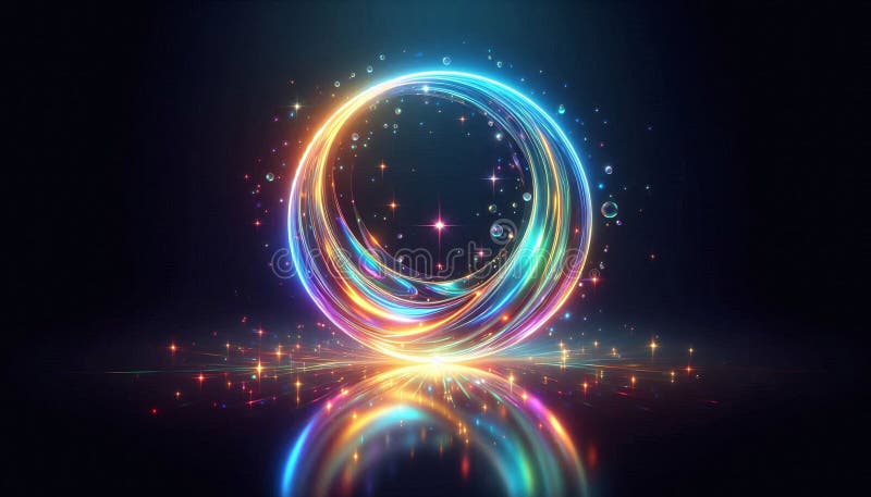 Glowing iridescent light stock illustration. Illustration of abstract ...