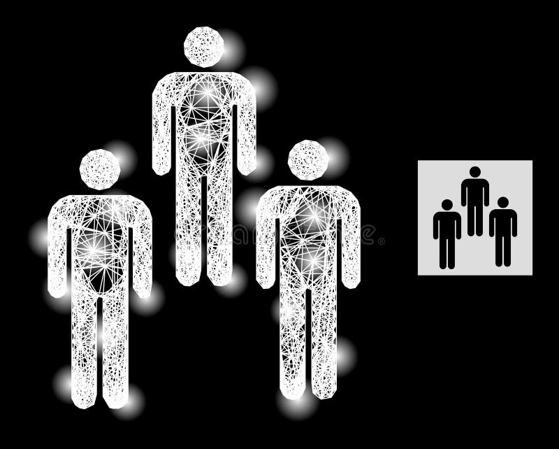 Glowing Irregular Mesh People Icon with Light Spots and White Mesh ... Glowing Irregular Mesh People Icon with Light Spots and White Mesh ...