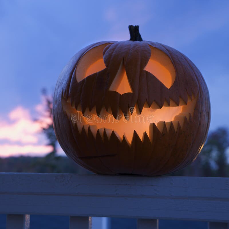 Jack-o -lantern with Smashed Pumpkin. Stock Photo - Image of carved ...