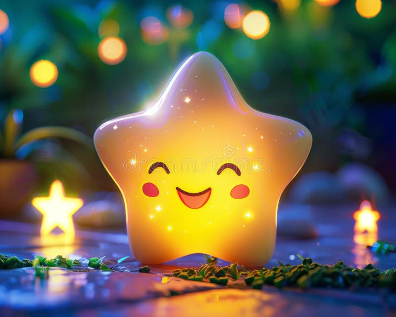 Glowing Kawaii or Cute Star Character Stock Image - Image of star ...