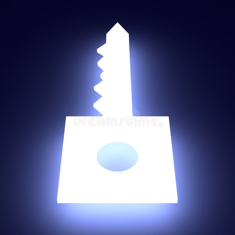 Glowing Key stock illustration. Illustration of solution - 7668544