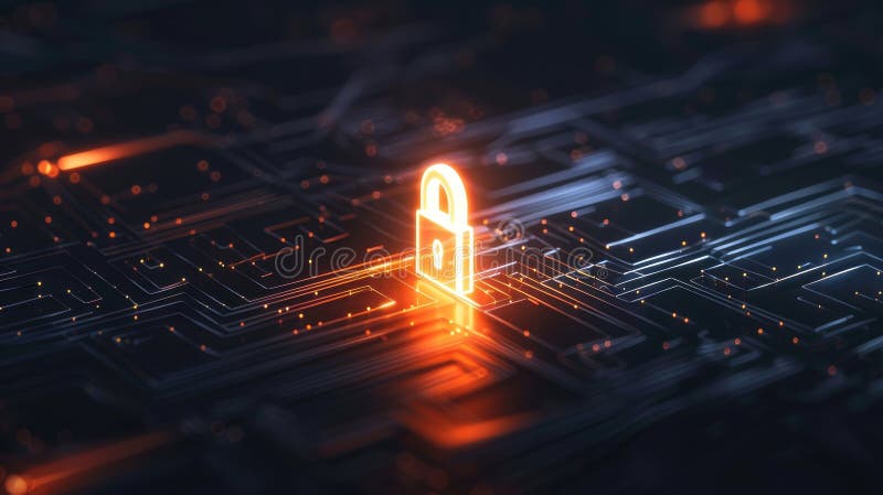 A Glowing Key is on a Black Background Stock Illustration ...