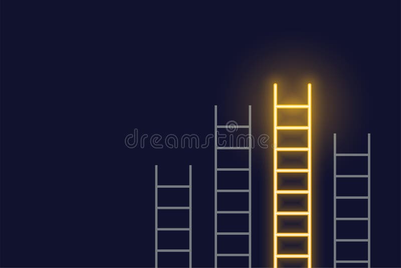 Glowing Ladder Design Represent Different Idea Concept among Others ...