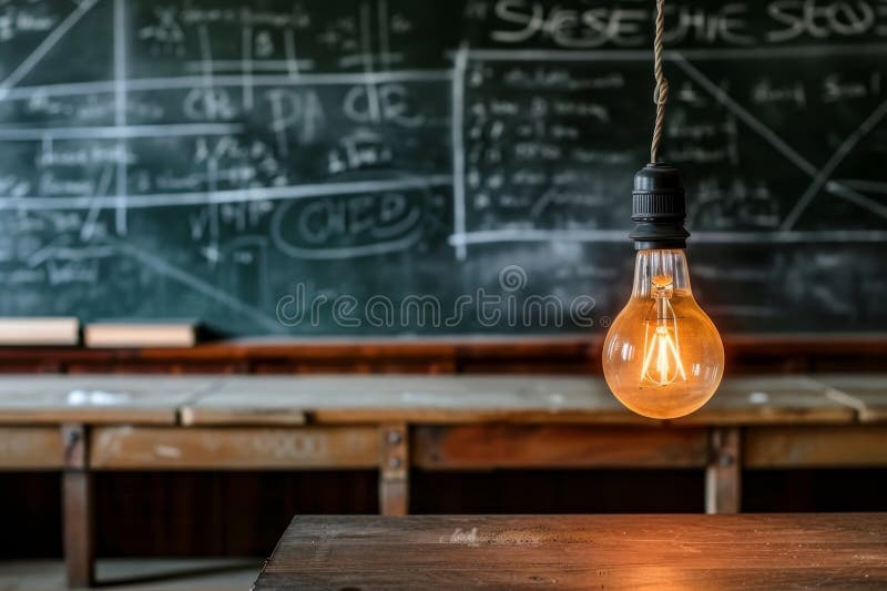 Glowing Lamp Symbolizing Scientific Thinking with Physical and ...
