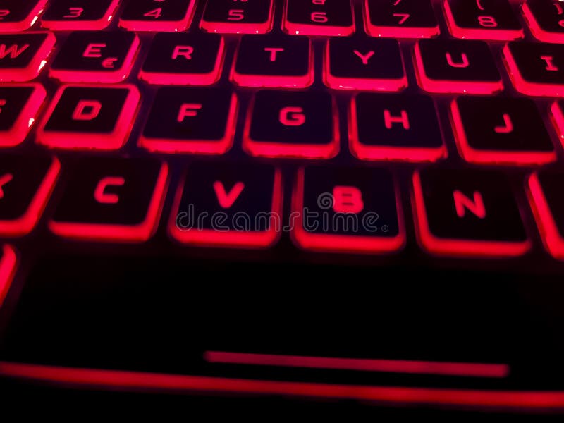 Glowing Laptop Keyboard. Close-up of a Computer Keyboard Stock Image ...