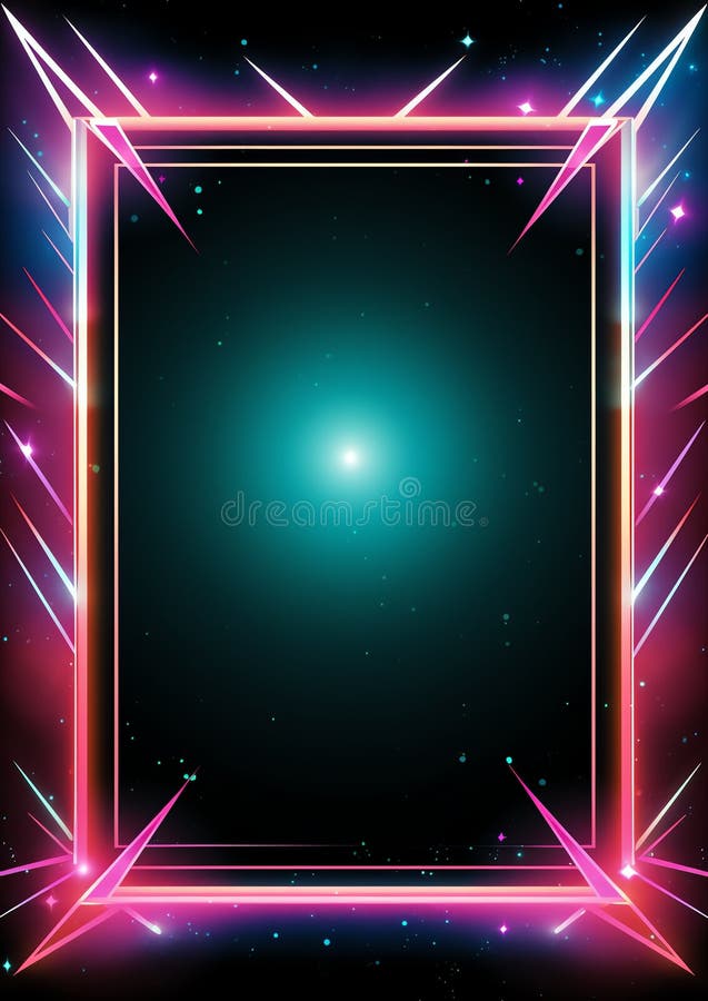 Glowing Laser Beam Pattern Frame 80s Retro Nostalgic Stock Illustration ...