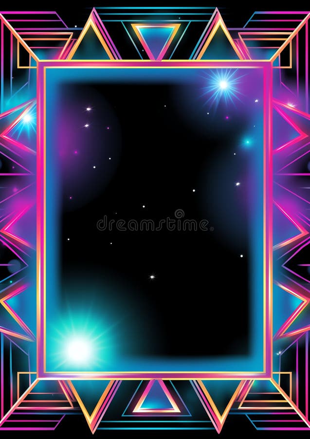 Glowing Laser Beam Pattern Frame 80s Retro Nostalgic Stock Illustration ...