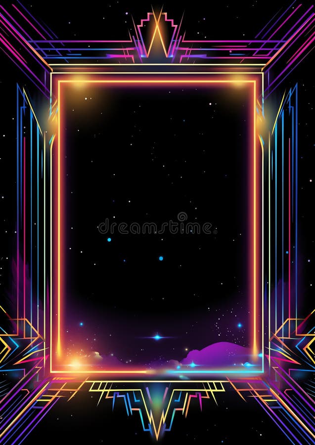 Glowing Laser Beam Pattern Frame 80s Retro Nostalgic Stock Illustration ...