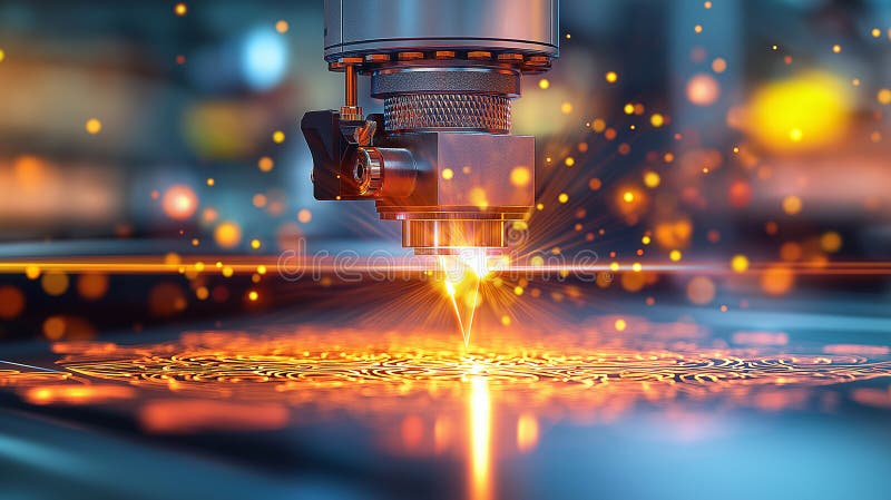 Glowing Laser Engraving Machine Creates Intricate Designs on Surface ...