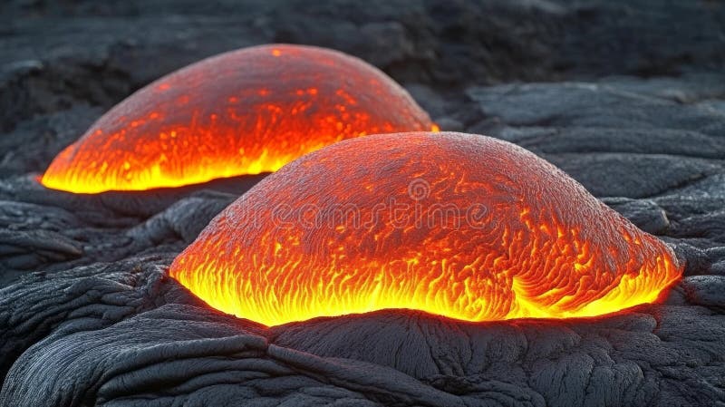 Glowing Lava Domes Close-up Texture, Volcanic Flow, Fire, Volcano Lava ...