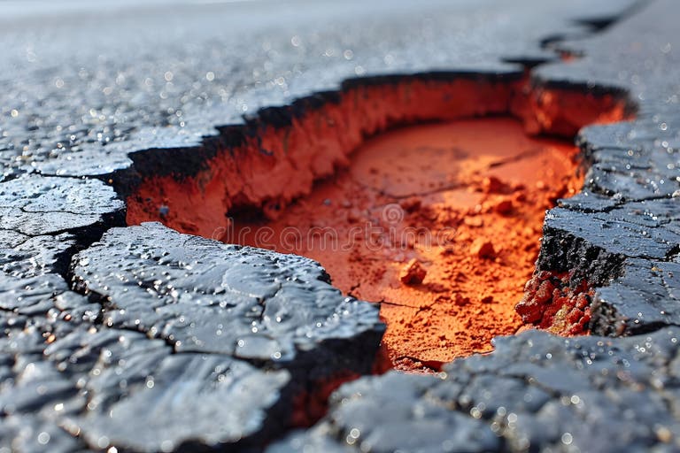 Glowing Lava Flow Cracking through Broken Generative AI Stock ...