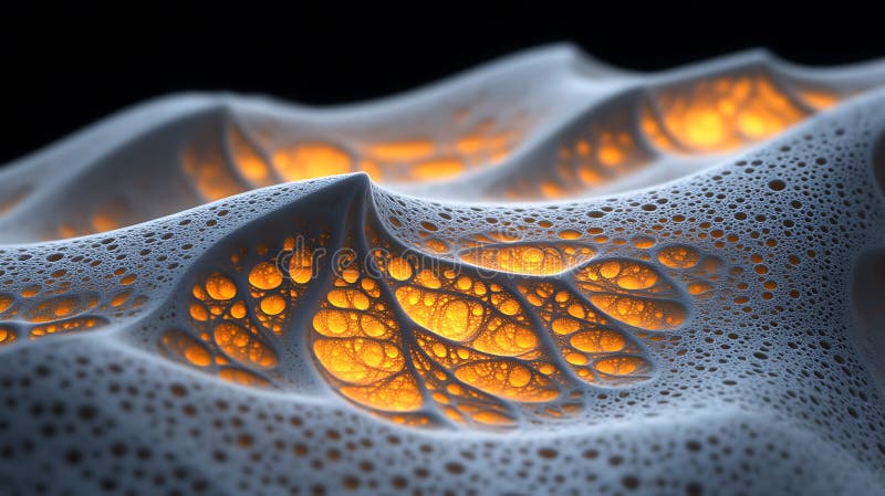 Glowing Lava Flows Beneath a Foamy Surface Stock Illustration ...