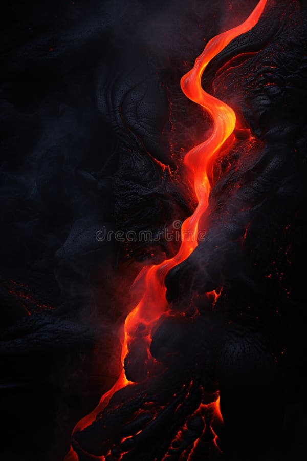 Glowing Lava Flows with Intense Heat and Texture, Perfect for Nature ...