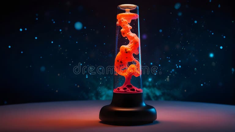 A Glowing Lava Lamp with Liquid Floating in Zero Gravity Stock ...