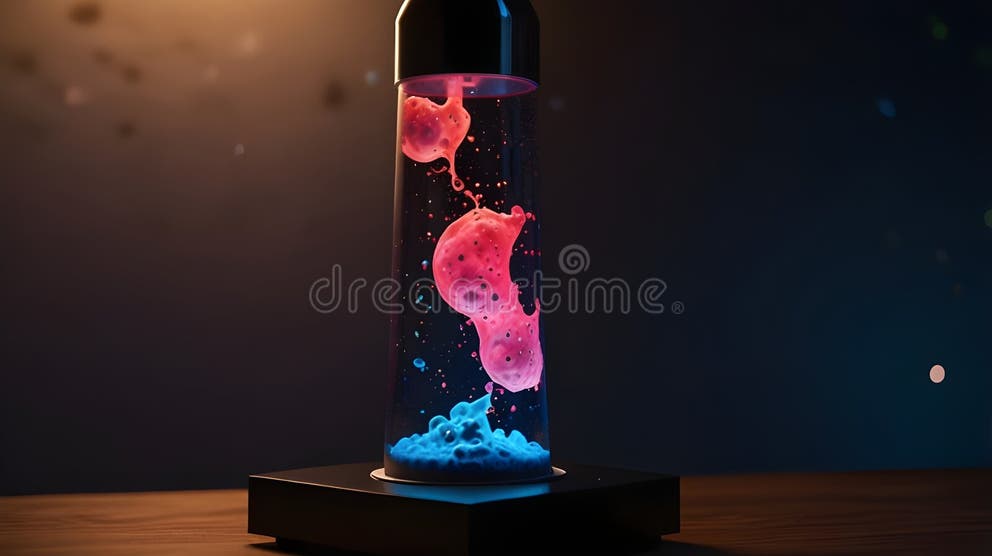 A Glowing Lava Lamp with Liquid Floating in Zero Gravity Stock ...