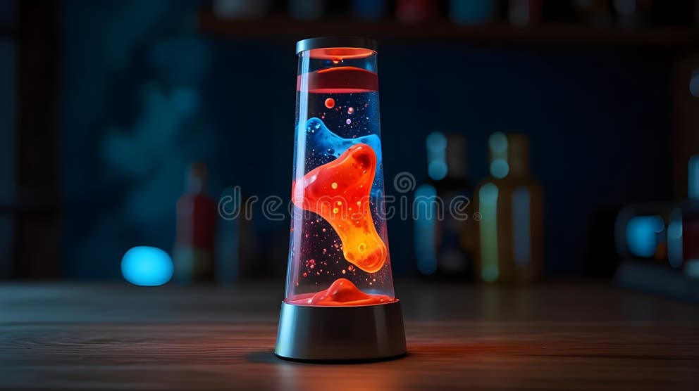 A Glowing Lava Lamp with Liquid Floating in Zero Gravity Stock ...