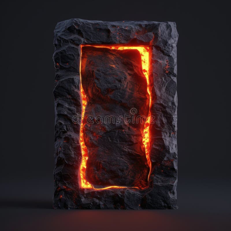 Glowing Lava Rock Formation Stock Illustration - Illustration of ...