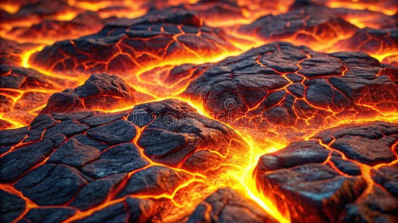 Glowing Lava Texture with Cool Surface Tones Creative AI Stock ...