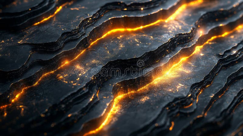 Glowing Lava Texture with Dark Background Stock Illustration ...