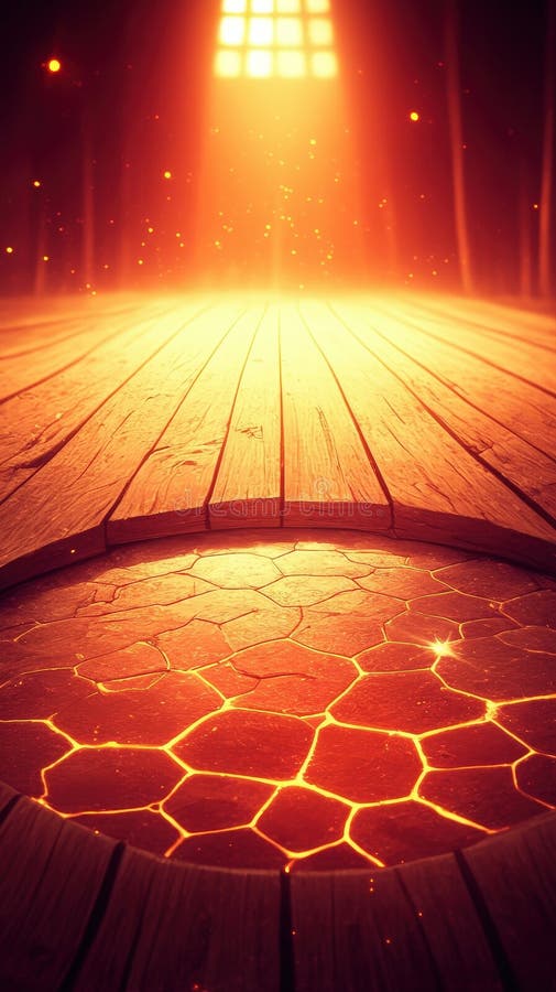 Glowing Lava Under Wooden Floor Stock Illustration - Illustration of ...