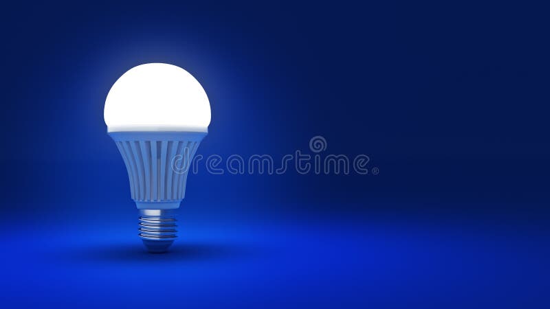 Glowing LED bulb. stock illustration. Illustration of economical - 90761129
