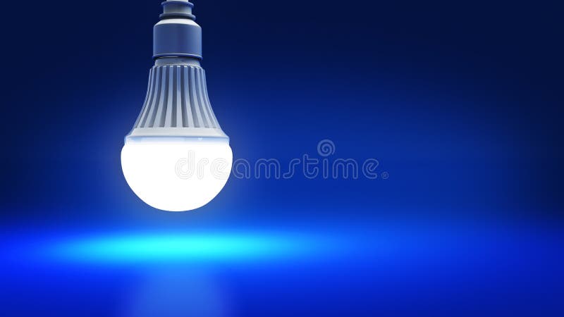 Glowing LED bulb. stock illustration. Illustration of inspiration ...