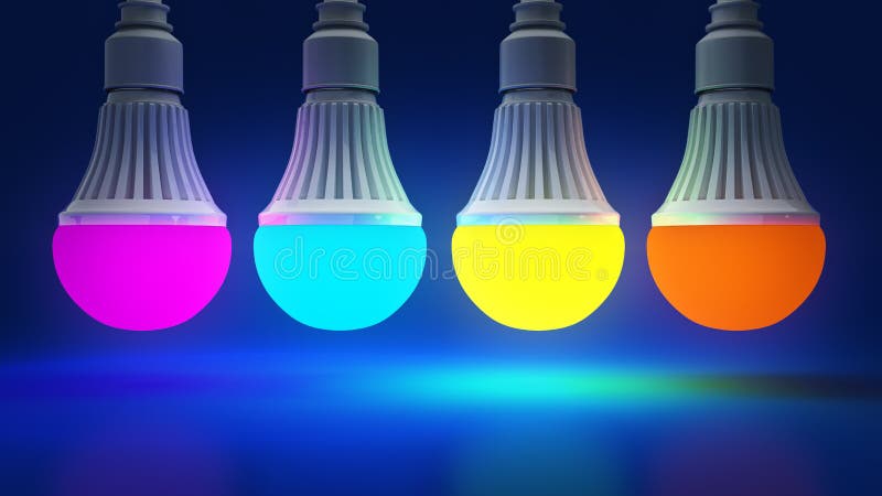 Glowing LED bulb. stock illustration. Illustration of electric - 90761186