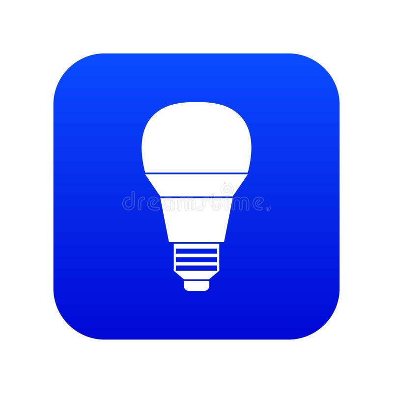 Glowing LED Bulb Icon Digital Blue Stock Vector - Illustration of ...