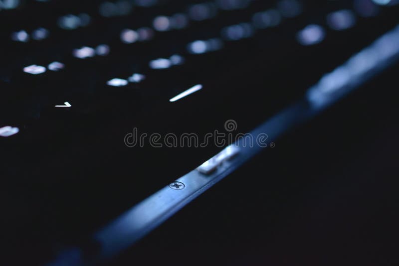 Glowing LED Computer Keyboard in the Dark Stock Photo - Image of laptop ...