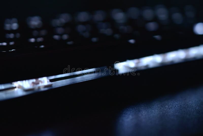 Glowing LED Computer Keyboard in the Dark Stock Image - Image of ...