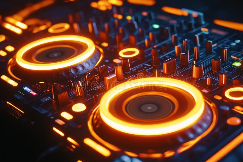 Glowing LED Rings on a DJ Controller Create an Electrifying Atmosphere ...