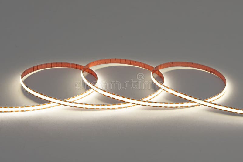 Glowing Led Strip in Roll on White Background Stock Image - Image of ...