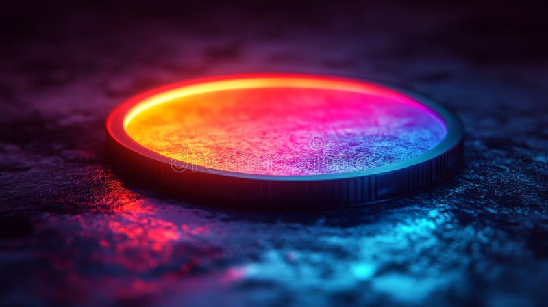 Glowing Lens Filter on Textured Surface, Vibrant Colors. Photography ...