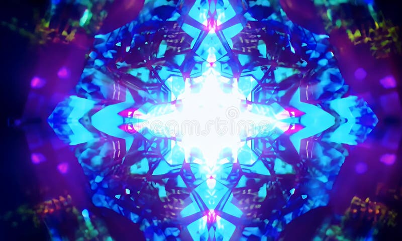 Glowing Lens Flare with Kaleidoscopic Colors Refracting in All ...