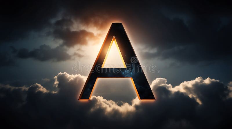 Glowing Letter a on Dark Background with Ai Generated Stock ...