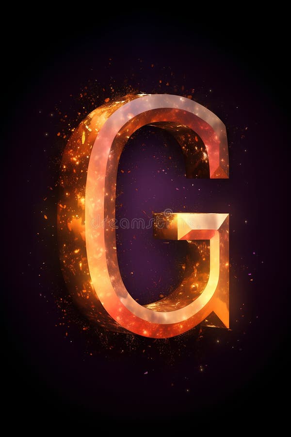 Glowing Letter G in the Form of a Fiery Explosion. Vector Illustration ...