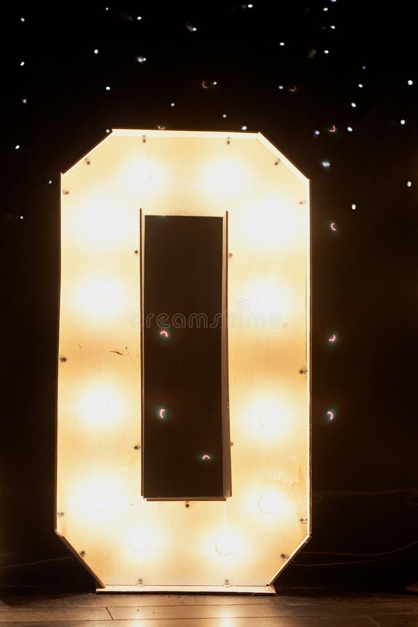 Glowing Letters O in the Design of a Party Night Club. Stock Image ...