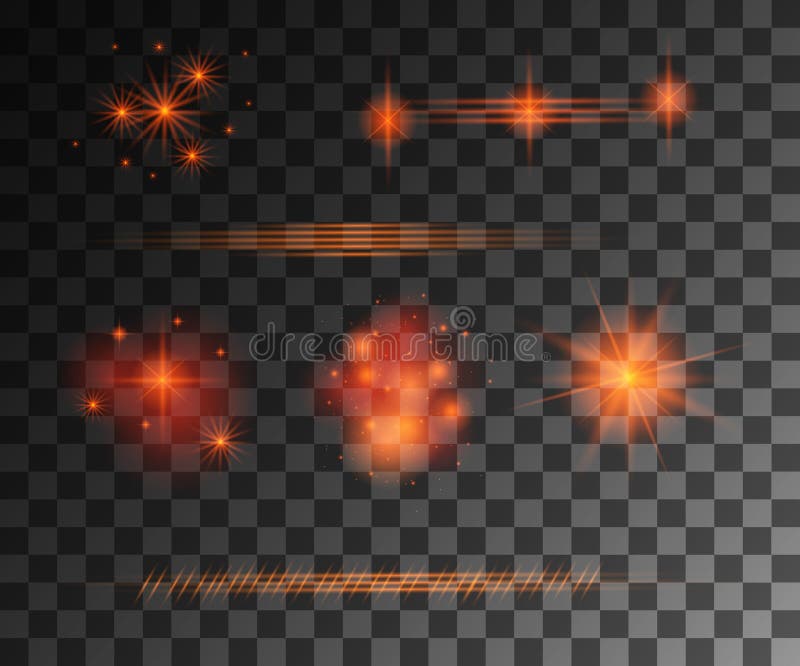 Glowing Light. Abstract Orange Effect. Red Light Effects with Particles ...