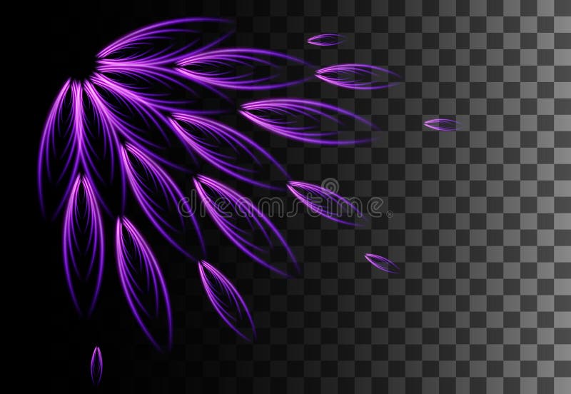 Glowing Light. Abstract Purple Effect. Golden Light Effects with ...