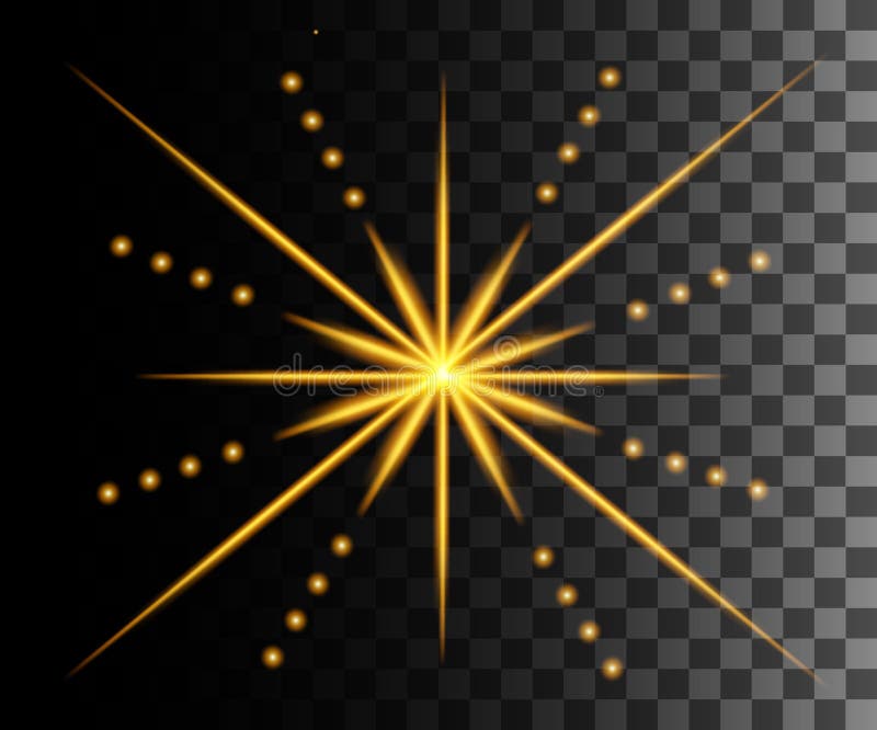 Glowing Light. Abstract Yellow Effect Stock Illustration - Illustration ...