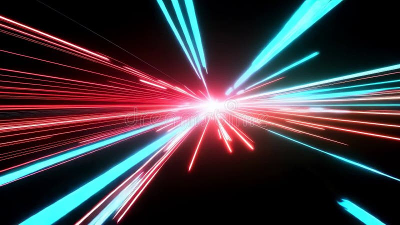 Glowing Light Beams in Dark Space Stock Footage - Video of neon, glow ...