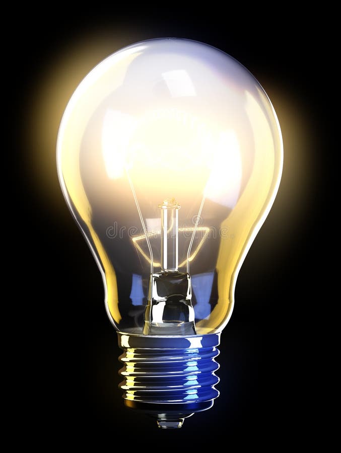Glowing light bulb stock illustration. Illustration of wire - 16371540